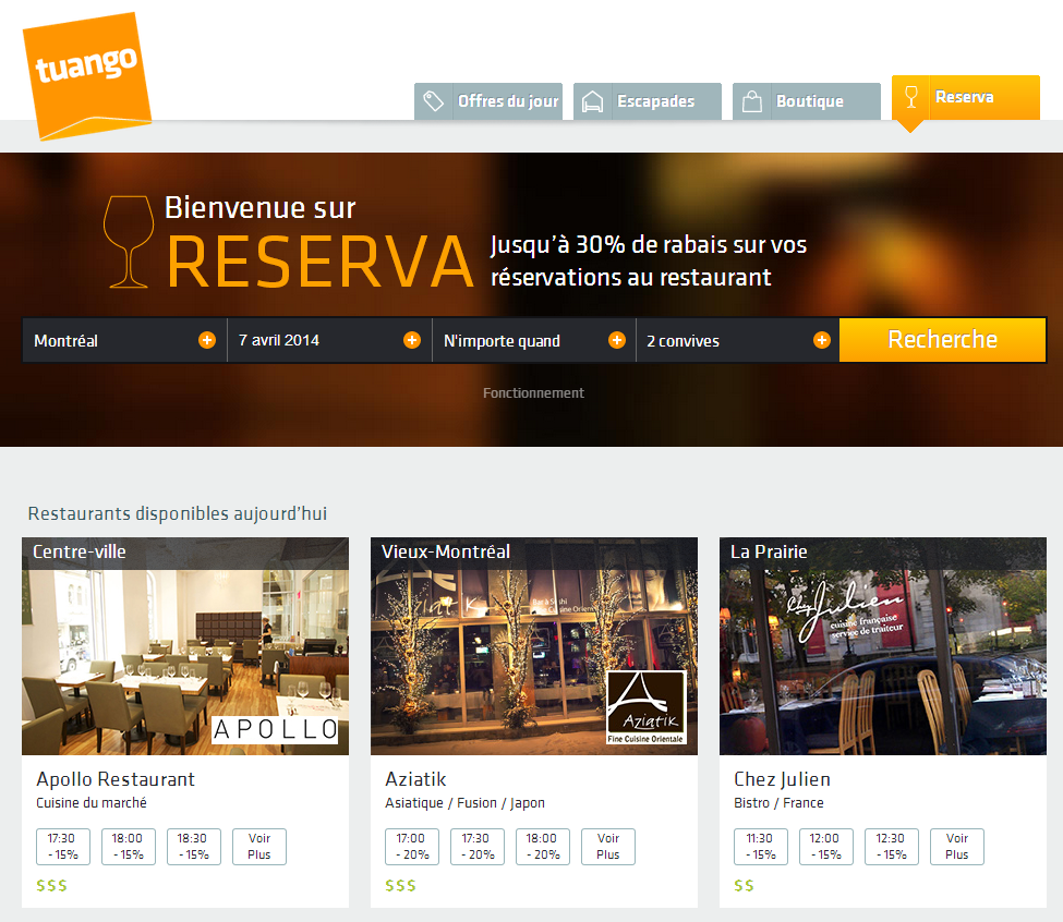 Tuango Reserva: réserver son restaurant en ligne en économisant! – So ...